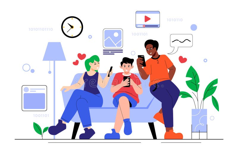 Cartoon Generation Family Tree Isolated on White Stock Vector ...