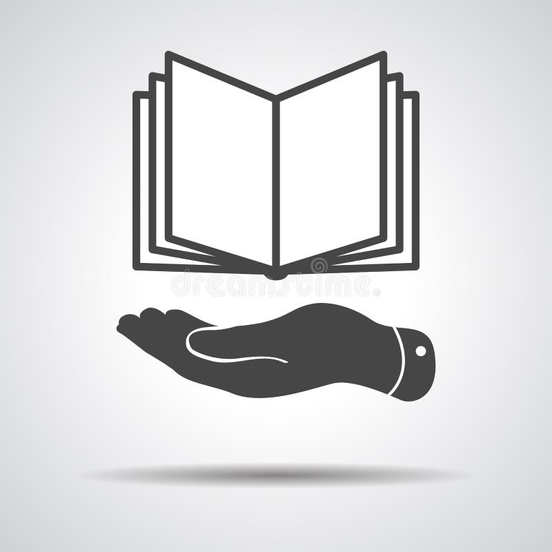 Flat Hand Giving the Book Icon Stock Vector - Illustration of document ...