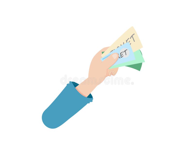 Flat Hand Holding Ticket Icon Stock Vector - Illustration of business ...