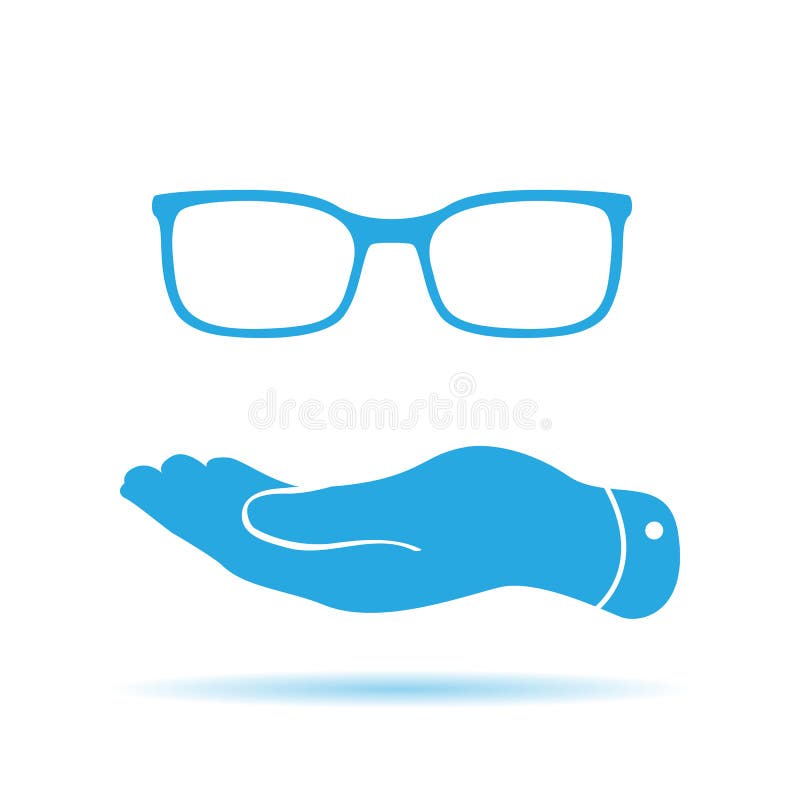 Flat Hand Represents Glasses Icon Stock Illustrations – 10 Flat Hand ...