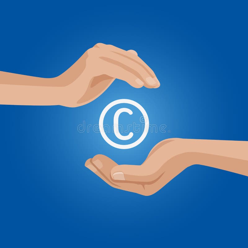 Flat Hands Copyright Sign Mark Infringement Stock Vector - Illustration ...