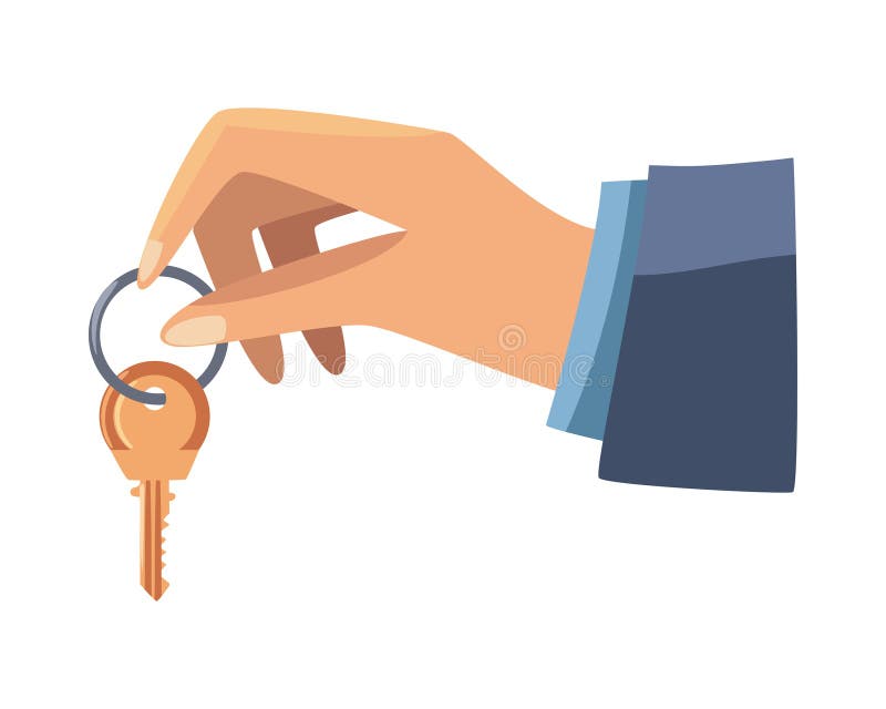 Flat hands with keys stock vector. Illustration of point - 273092005