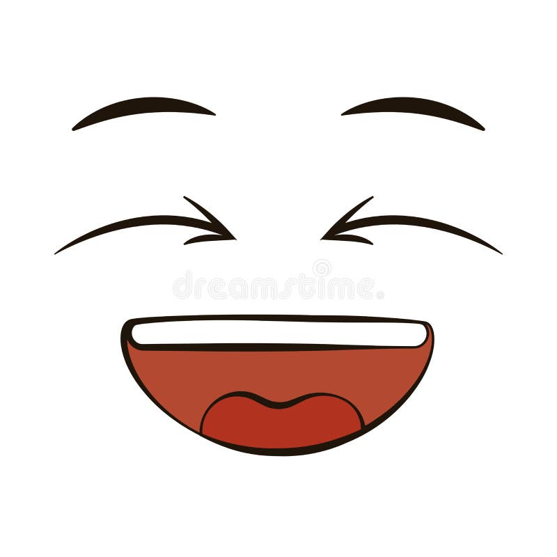 Flat Happiness Expression with a Smile Vector Stock Vector ...