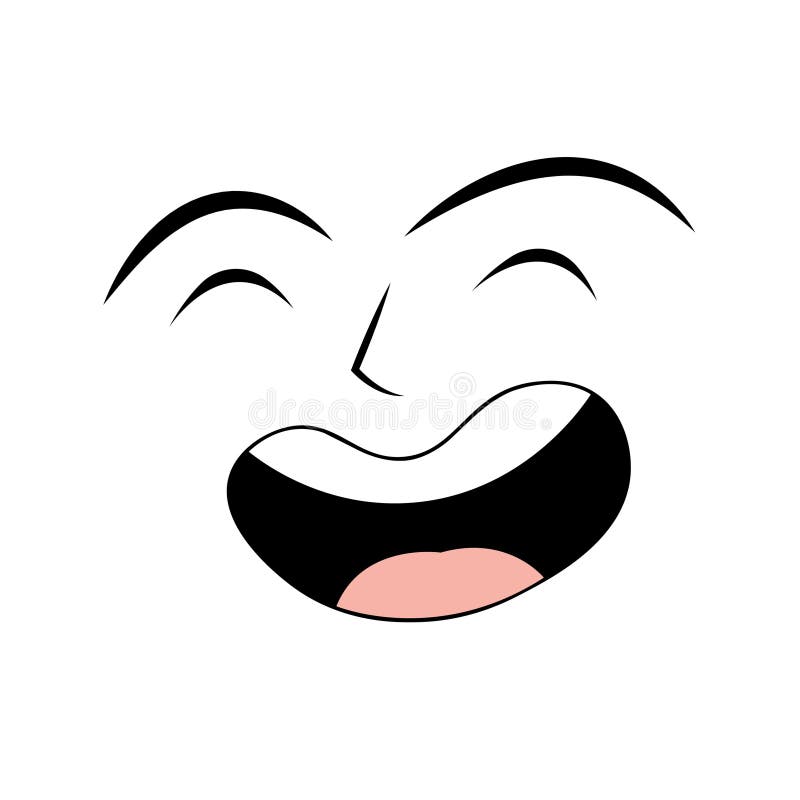 Flat Happy Expression Emote Avatar Stock Vector - Illustration of happy ...