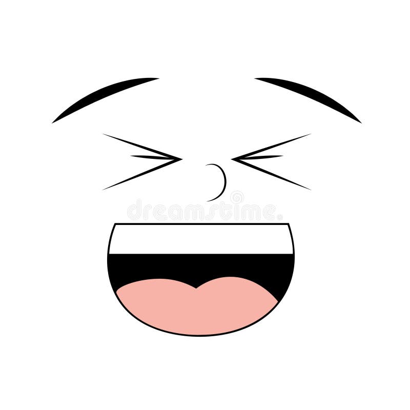 Flat Happy Expression Emote Avatar Stock Illustration - Illustration of ...