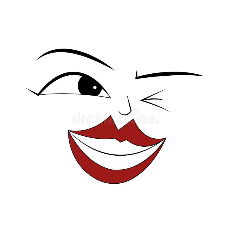 Flat Happy Expression Emote Avatar Stock Illustration - Illustration of ...