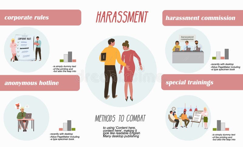 Flat Harassment Work Infographics Stock Vector - Illustration of ...
