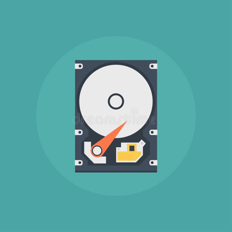 Flat hard drive disk stock vector. Illustration of data - 97231705