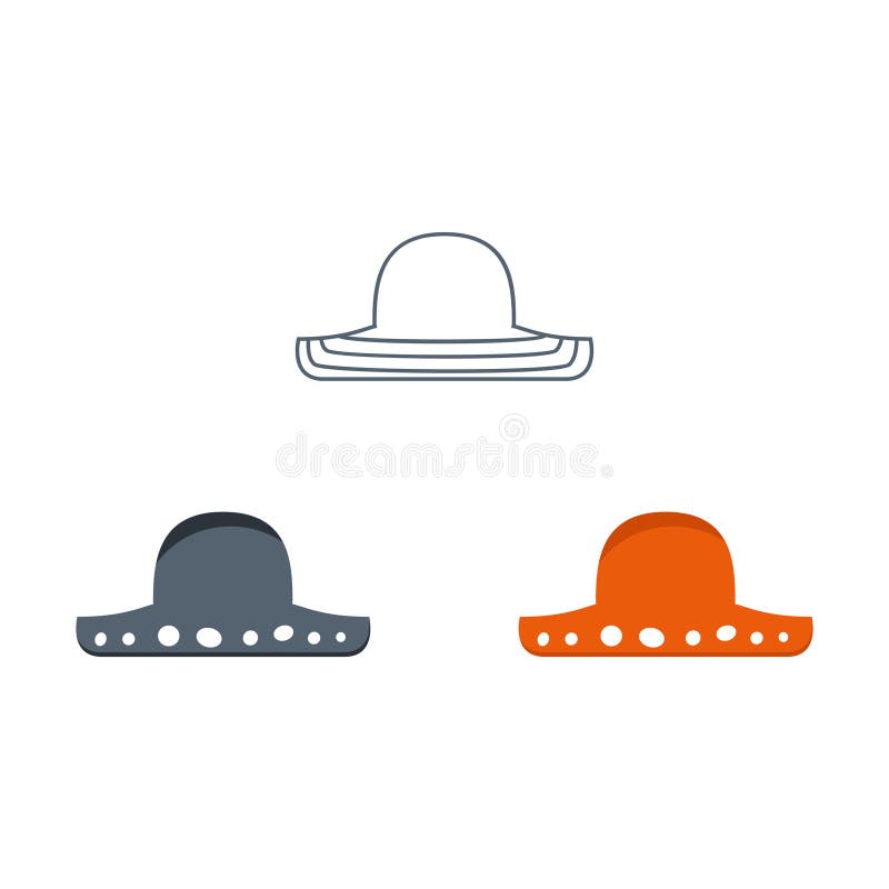 Flat Hat in Cartoon Style. Vector Illustration. Stock Vector ...