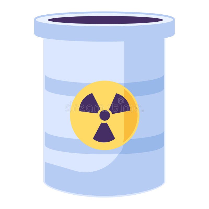 Flat Hazard Waste Barrel of Radioactive Waste Icon Stock Vector - Illustration of expired, reuse ...