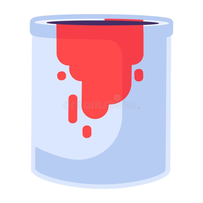 Flat Hazardous Waste Red Paint Can Icon Stock Vector - Illustration of ...