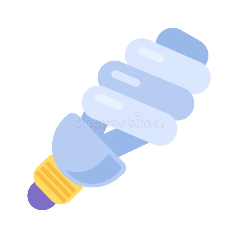 Flat Hazardous Waste Spiral Fluorescent Lamp Icon Stock Vector - Illustration of energy ...
