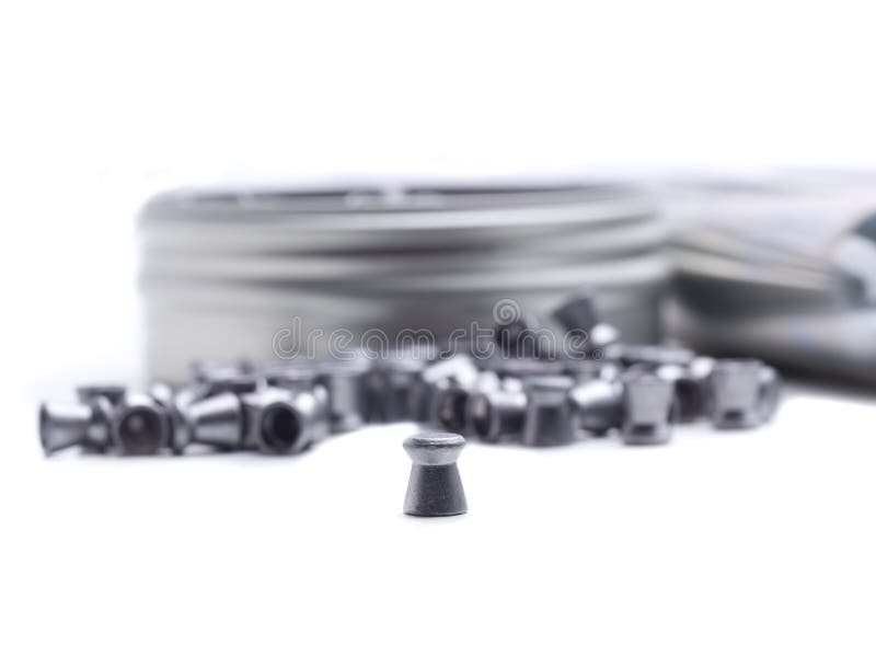 A flat head lead pellet stock image. Image of ammunition - 134043593