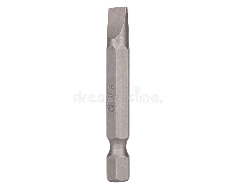 Flat Head Screwdriver Bit CRV 6 Mm Isolated Stock Photo - Image of hand ...
