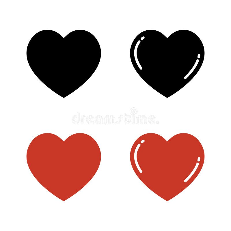 Flat Heart Rate Icon Symbol with Heart Shape Vector Illustration ...