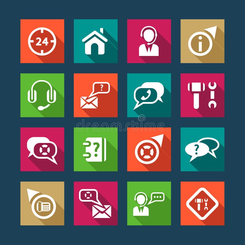 Seo and Internet Service Icons Set Stock Vector - Illustration of ...