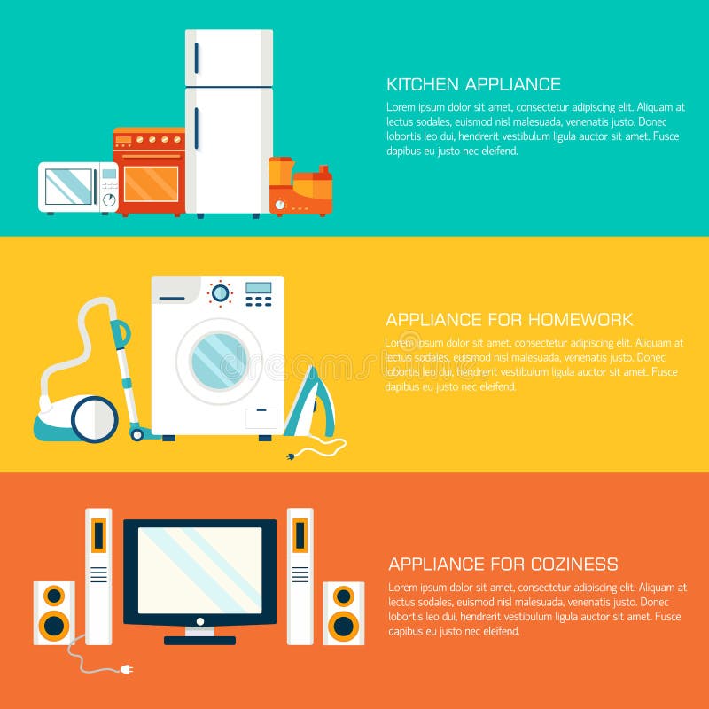Home Electronics Appliances Circle Infographics Template Concept. Icons ...