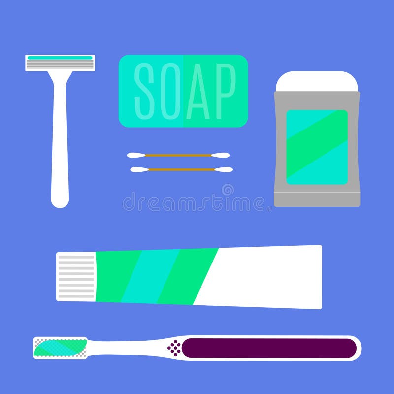 Personal Hygiene Items Stock Illustrations – 624 Personal Hygiene Items ...