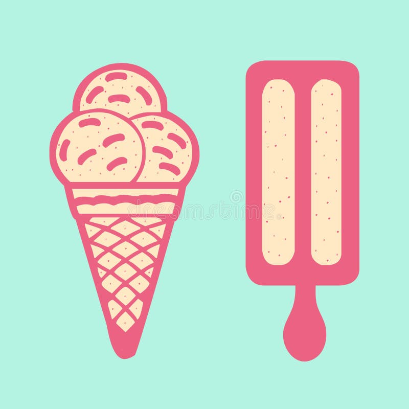 Flat Ice Cream Theme Vectors Stock Vector - Illustration of cream, flat ...