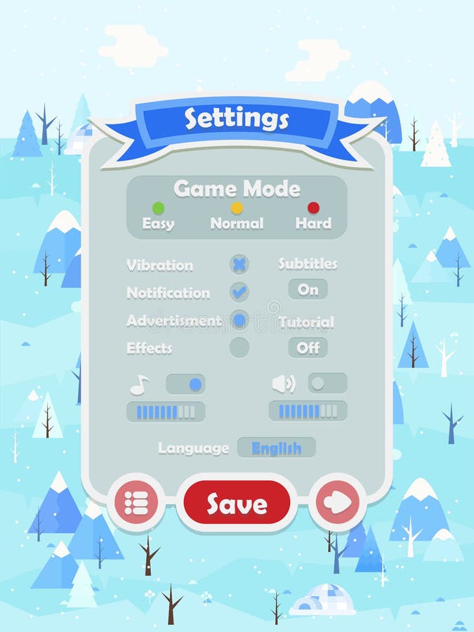 Cartoon Winter Game User Interface Stock Illustrations – 267 Cartoon ...