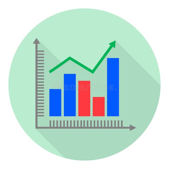 Flat Icon Analytic Graph with a Growing Trend Stock Illustration ...