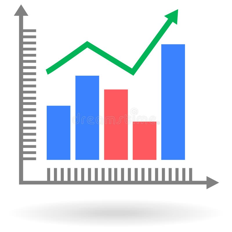 Flat Icon Analytic Graph with a Growing Trend Stock Illustration ...