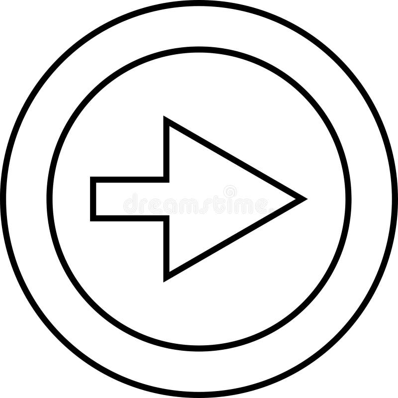 Flat Icon of an Arrow Inside Circles Stock Vector - Illustration of ...