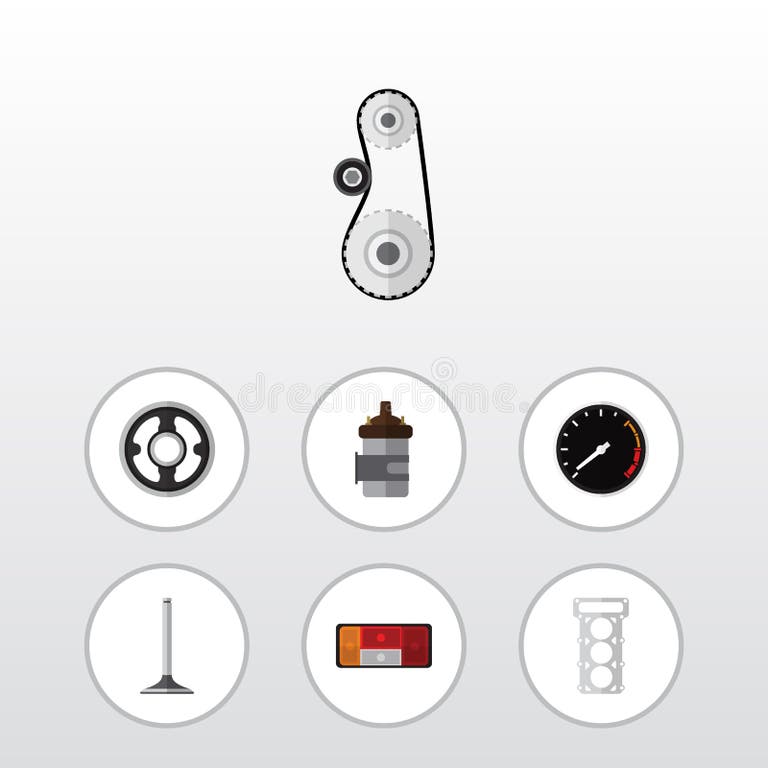 Flat Icon Auto Set of Headlight, Car Segment, Packing and Other Vector ...