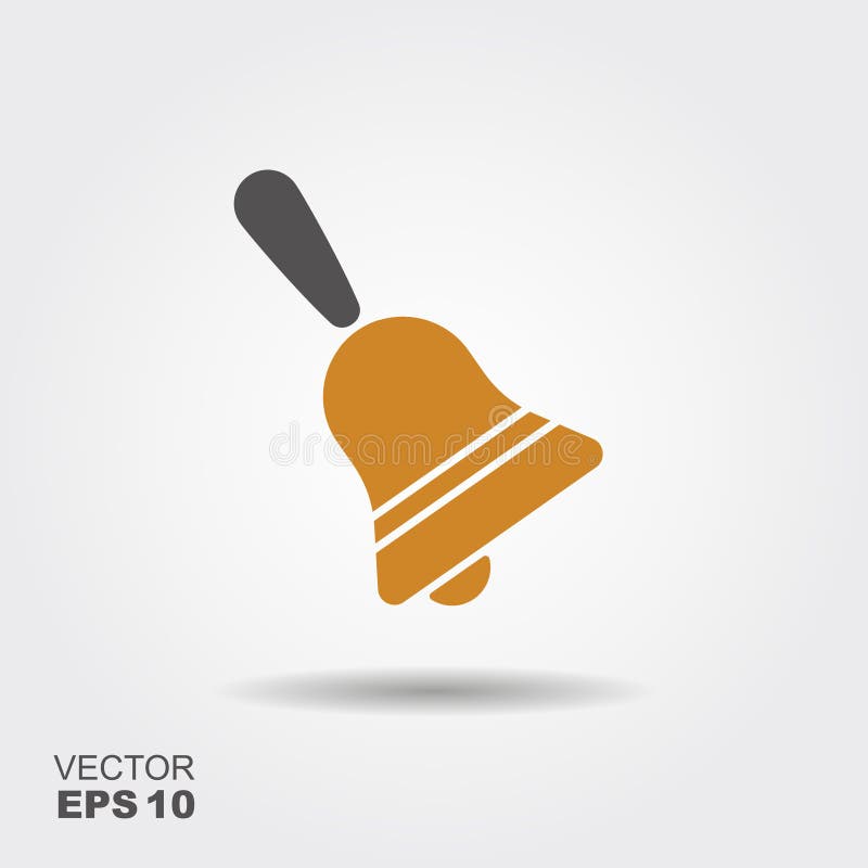 Flat Icon of a Bell. Vector Logo Stock Vector - Illustration of music ...