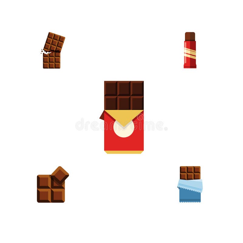 Flat Icon Bitter Set of Bitter, Wrapper, Chocolate Bar and Other Vector ...