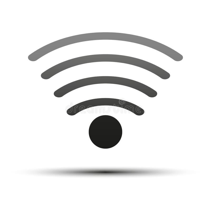 Flat Icon with Black Wifi Icon. Cloud Technology. Vector Illustration ...