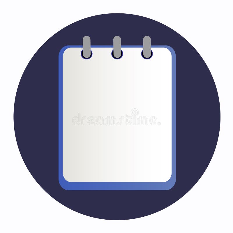 Flat icon blue notebook stock vector. Illustration of paper - 84676225