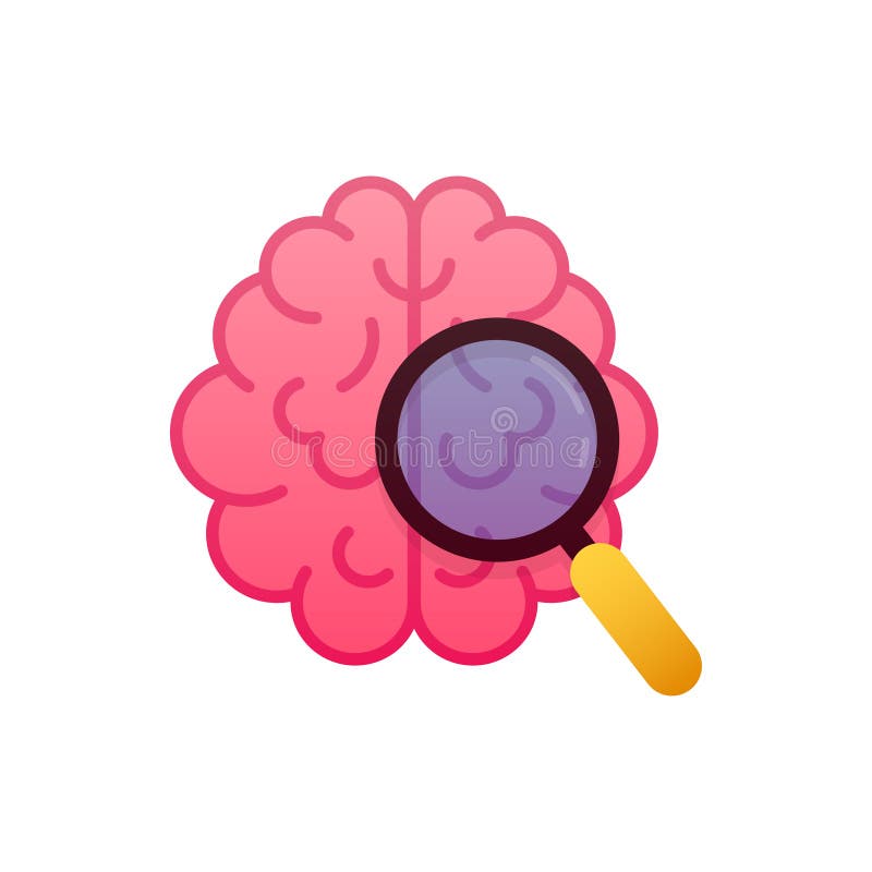 Flat Icon with Brain Examination for Concept Design. Vector Icon ...