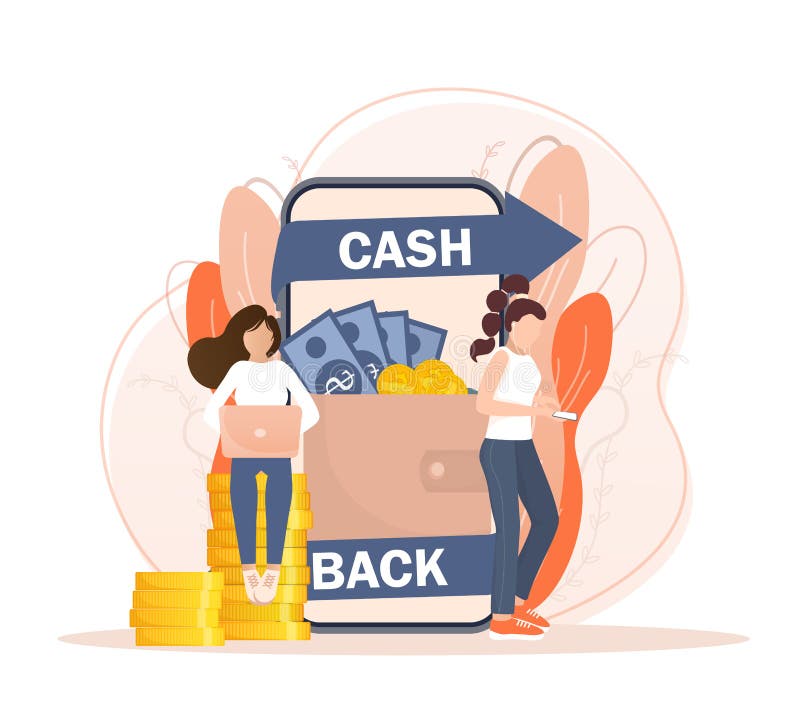 Flat Icon with Cash Back People for Concept Design. Cash Back Concept ...