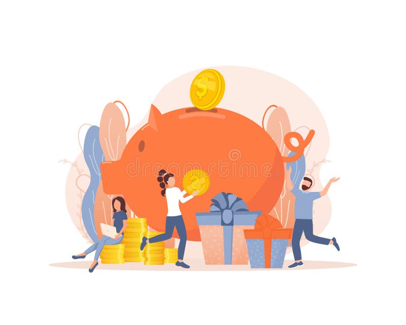 Flat Icon with Cash Back People for Concept Design. Cash Back Concept ...