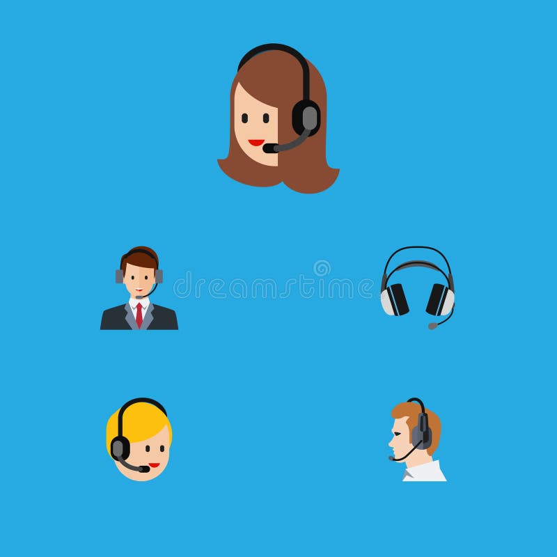 Flat Icon Center Set of Hotline, Service, Call Center and Other Vector ...