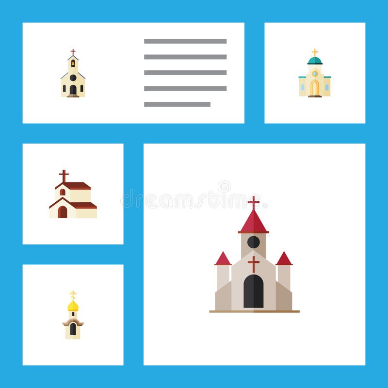 Flat Icon Church Set of Traditional, Building, Religious and Other ...