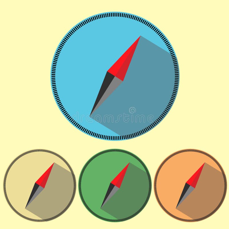 Flat Icon Compass. Vector Sign Stock Illustration - Illustration of ...