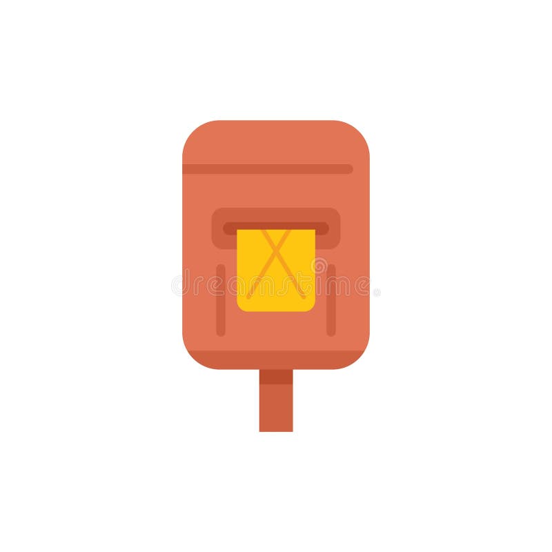 Red Mailbox Receiving Mail Envelope Flat Icon Design Stock Illustration ...