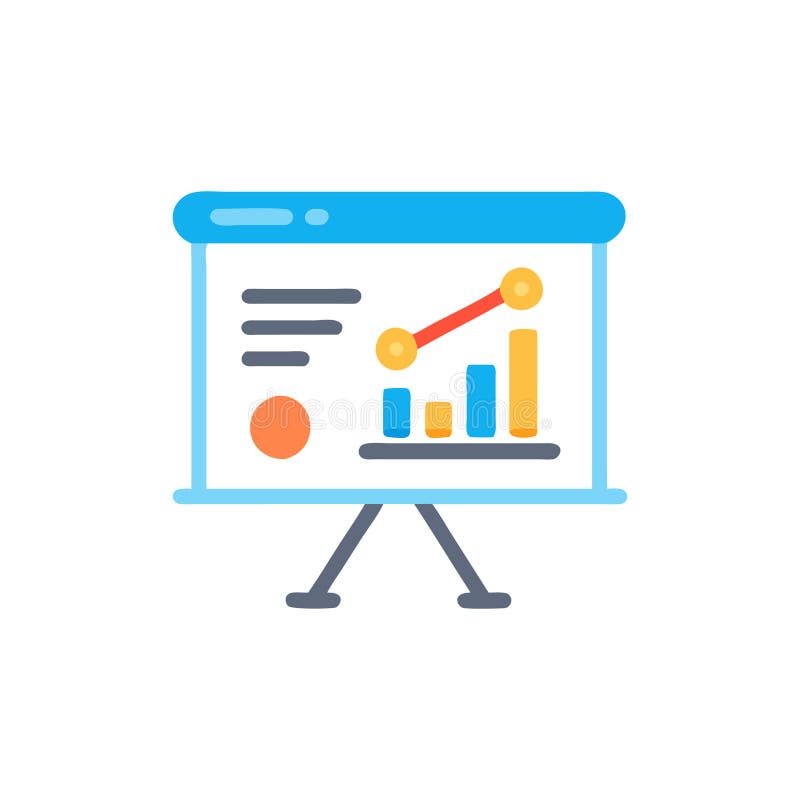 Learning Graph Flat Icon Design Stock Illustration - Illustration of ...