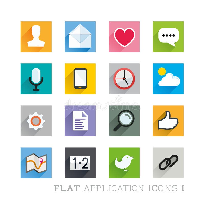Flat Icon Designs - Applications Stock Vector - Illustration of ...