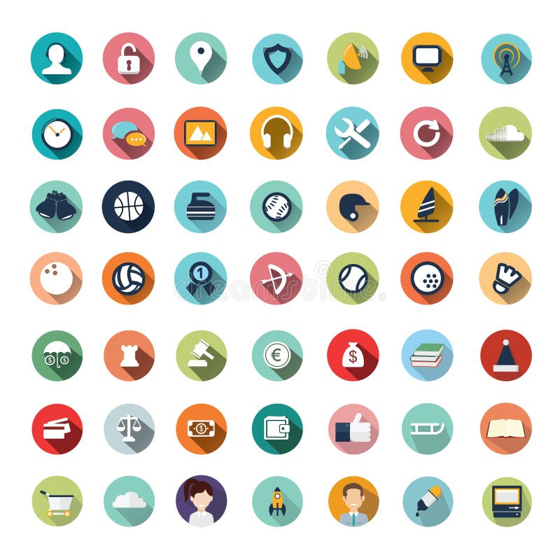 Flat Icon Designs, Icons Set Stock Vector - Illustration of creative ...