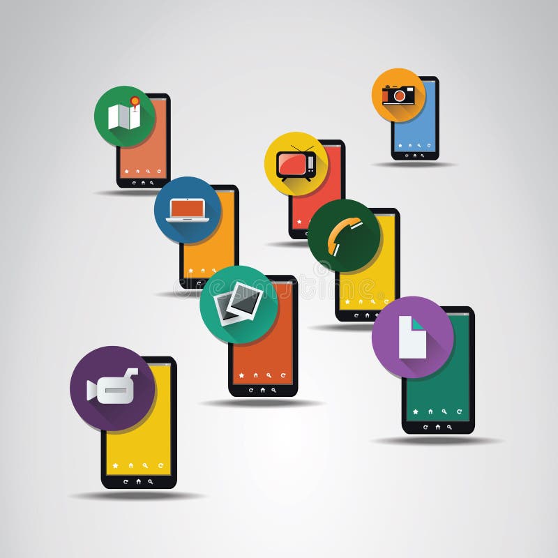 Flat Icon Designs for Mobile Apps Stock Vector - Illustration of ...