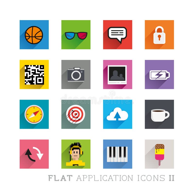 Flat Icon Designs & Symbols Stock Vector - Illustration of organised ...