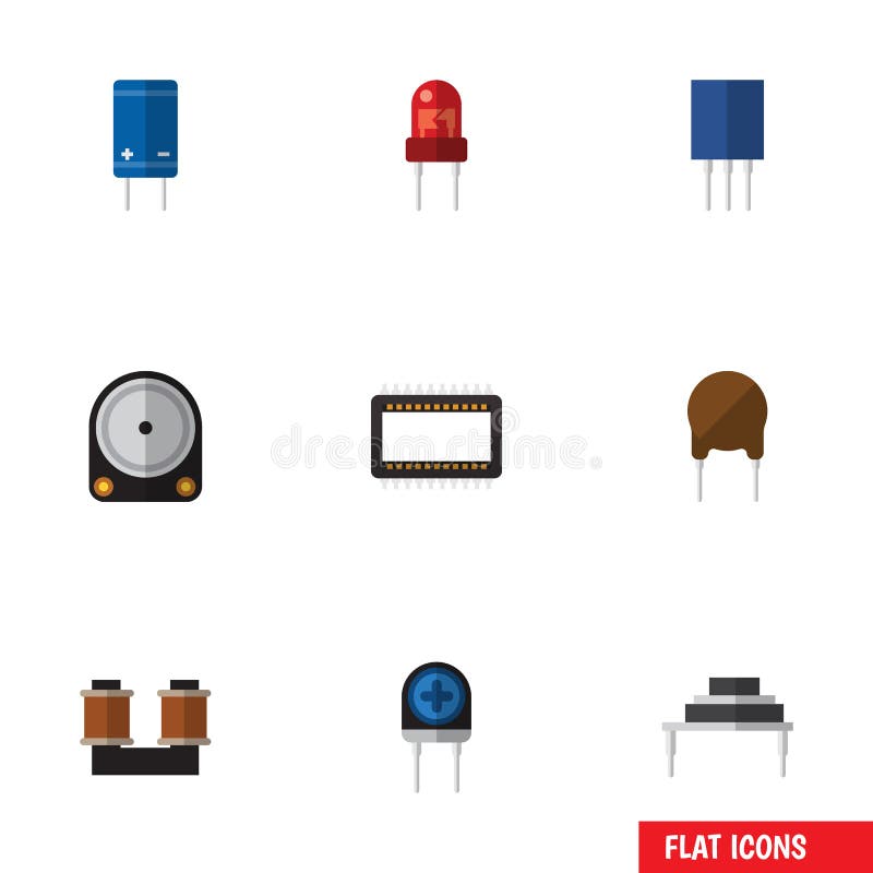 Flat Icon Device Set of Coil Copper Stock Vector - Illustration of ...