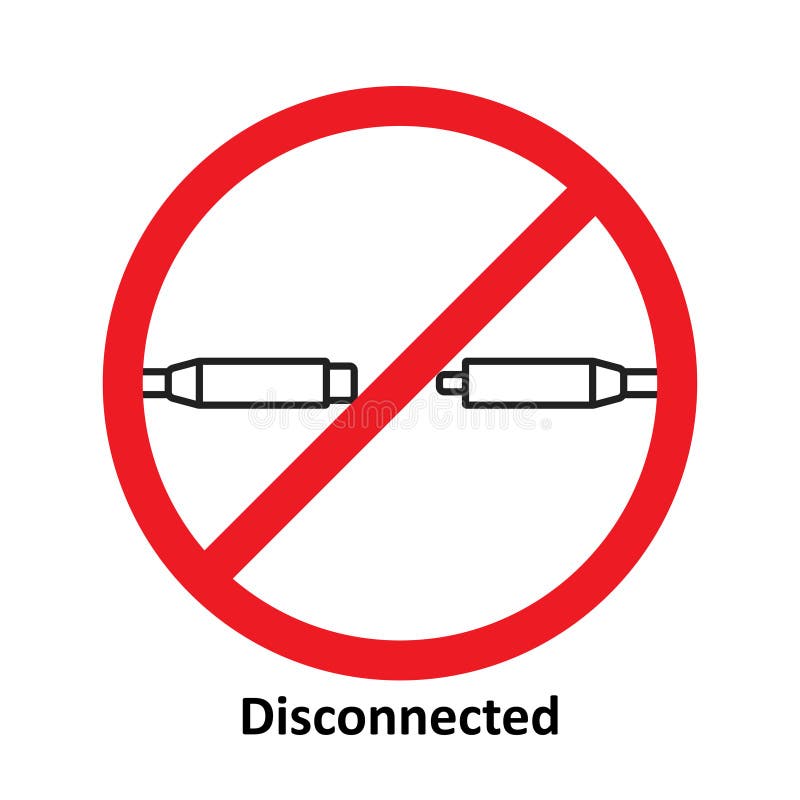 Flat Icon Electric Disconnected. Outline Plug Vector Illustration Stock ...