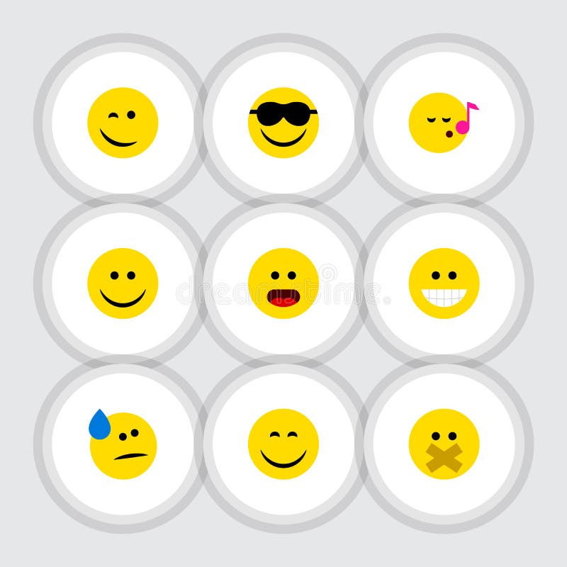 Flat Icon Expression Set of Hush Stock Vector - Illustration of secret ...