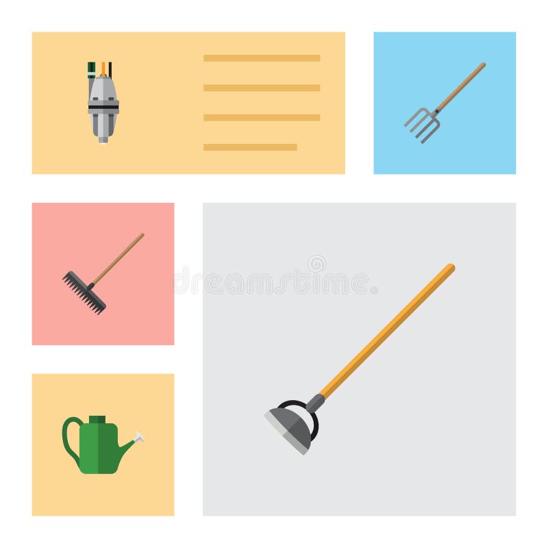 Flat Icon Farm Set of Hay Fork, Harrow, Tool and Other Vector Objects ...