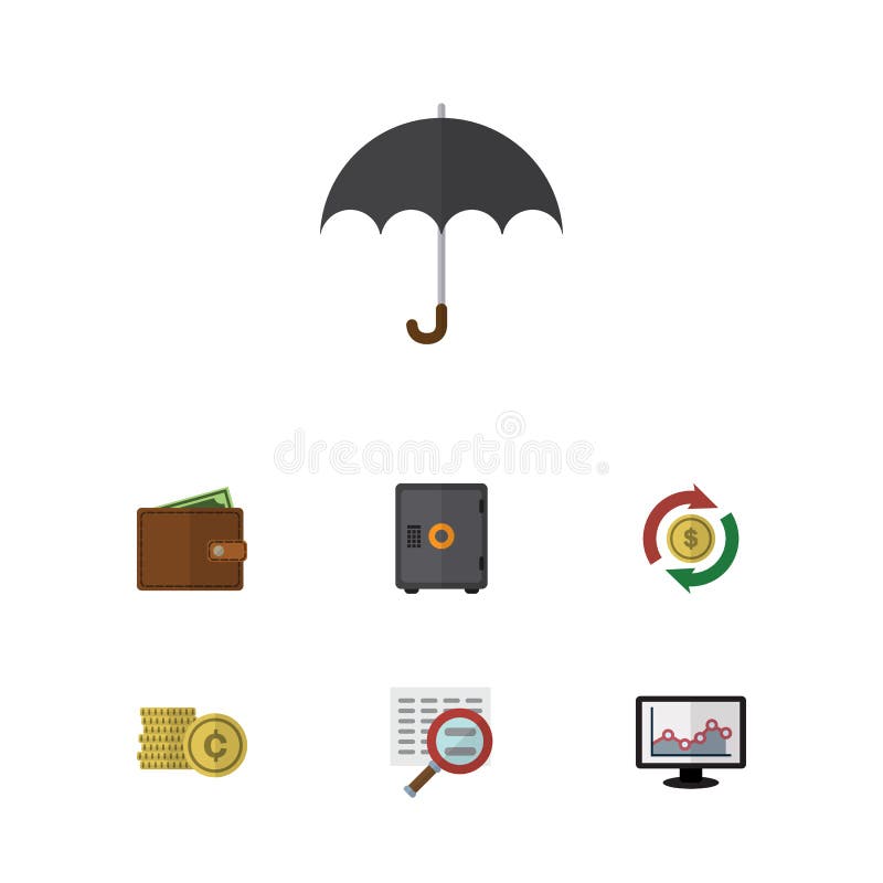 Flat Icon Finance Set of Strongbox, Scan, Cash and Other Vector Objects ...