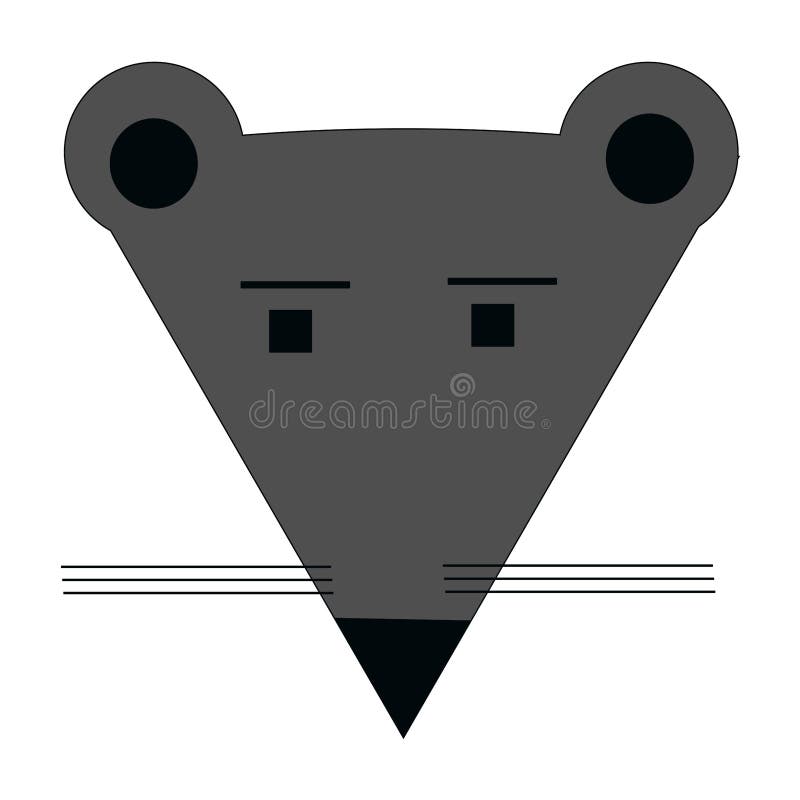 Flat Icon or Icon in the Form of a Mouse Face. Vector Illustration ...